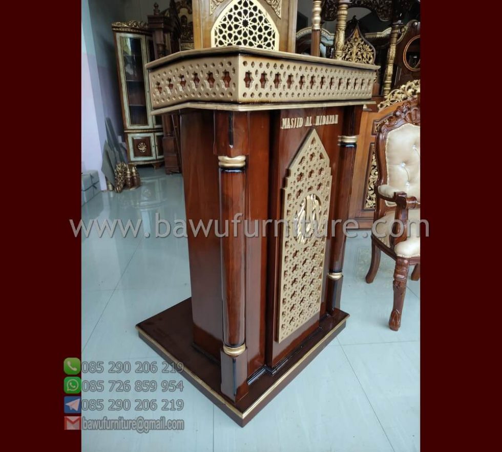 Mimbar Jati Termurah Untuk Sarana Ceramah Di Masjid | Podium Mimbar ...