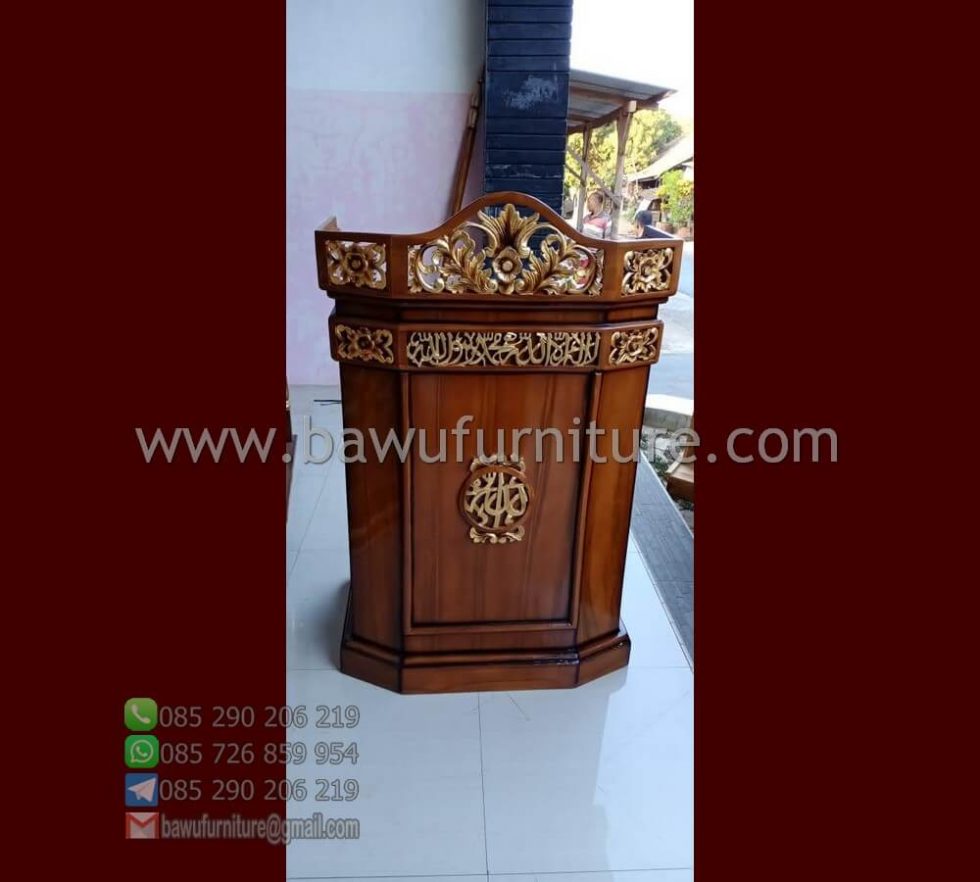 Mimbar Jati Ukir Terbaik Untuk Ceramah Atau Khutbah | Podium Mimbar ...