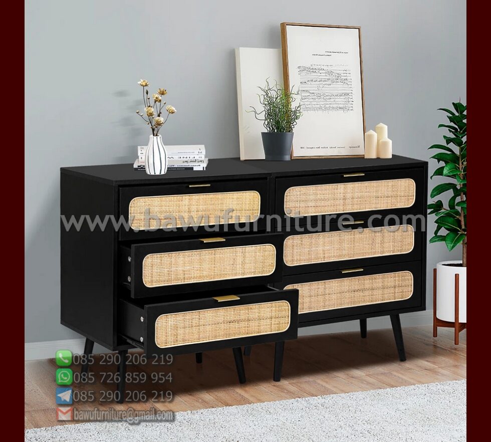 Bufet Minimalis Modern In Black Color Harga Murah | Podium Mimbar ...